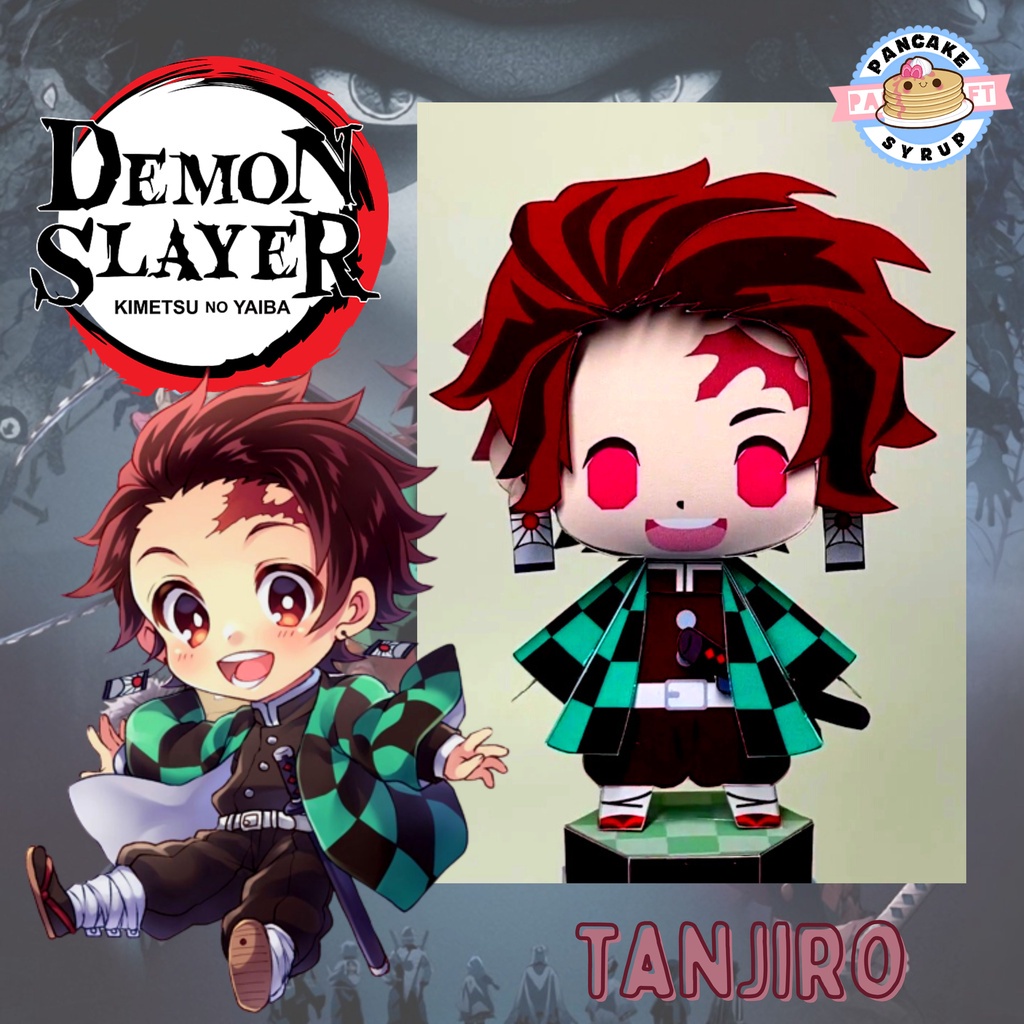 Chibi Figure Set Kimetsu No Yaiba Demon Slayer Anime Papercraft Nezuko ...