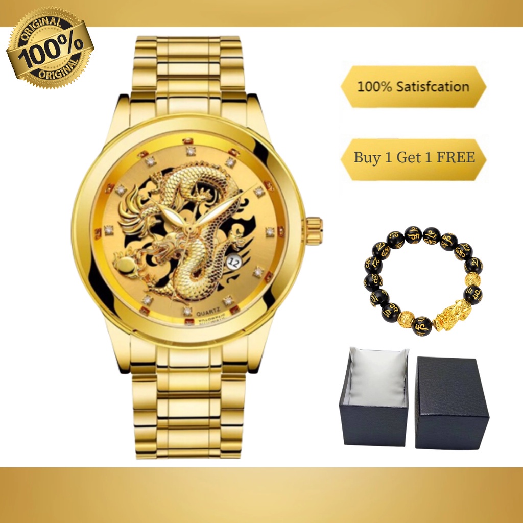 ♞Kings of Dragon Stainless Steel Waterproof Quartz Japan Movt Watch ...