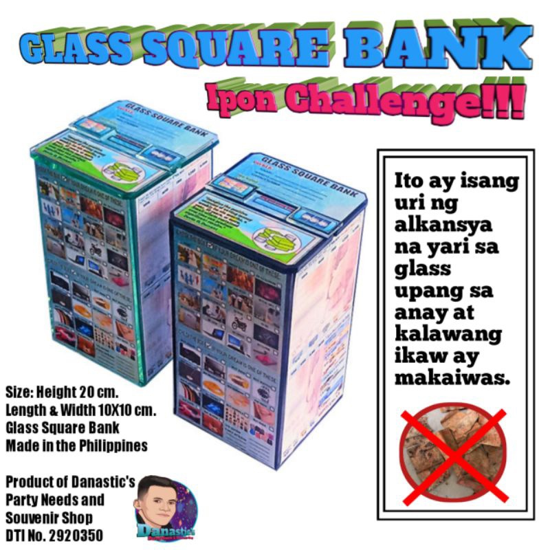 ☂Glass Square Bank / Alkansya Ipon Challenge 2023 | Shopee Philippines