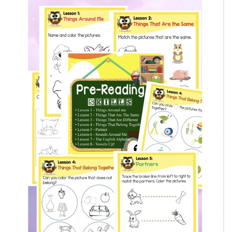 Pre-Reading skills for kids toddler, preschooler (PreReading workbook ...