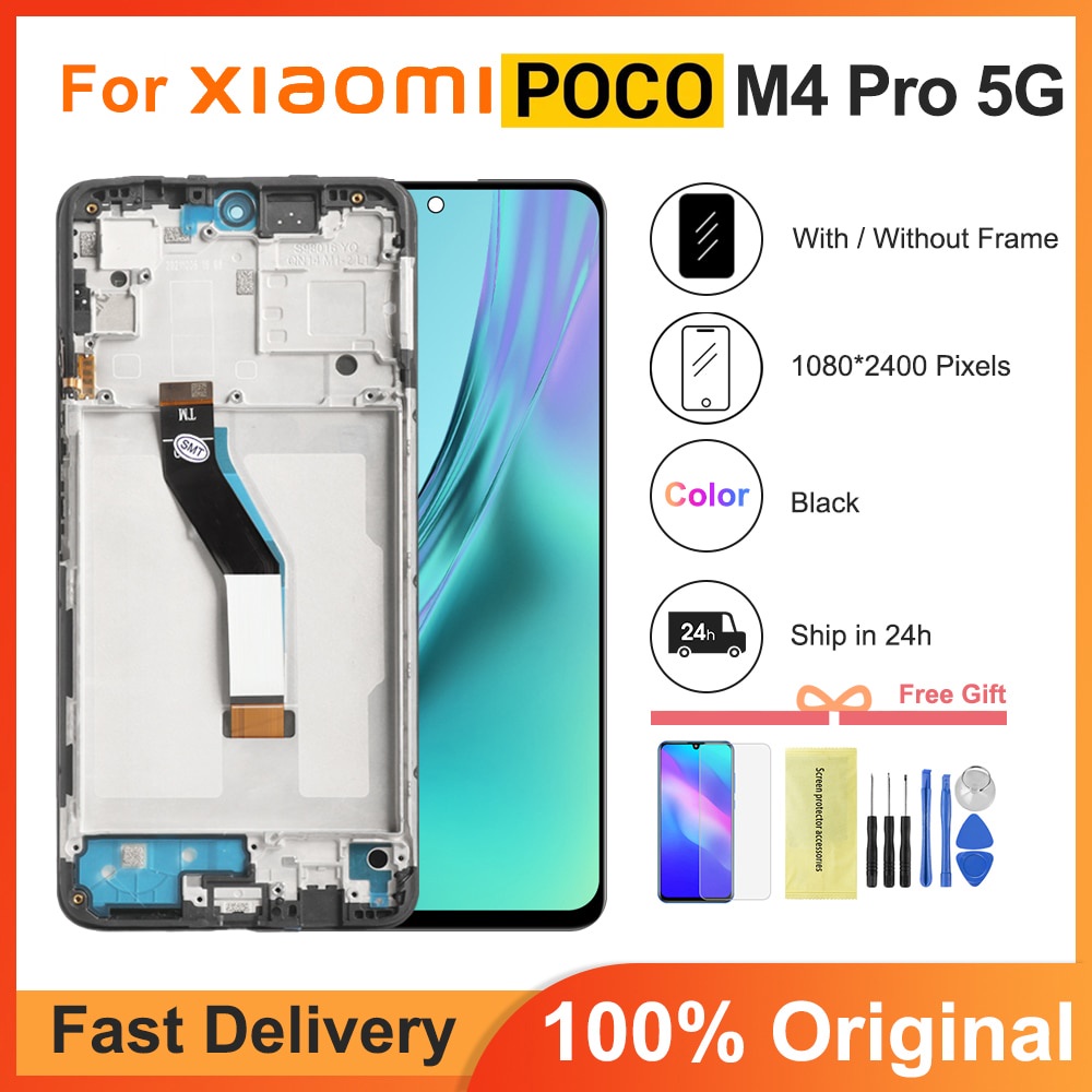 Original 6.6"For Xiaomi Poco M4 Pro LCD Display Touch Screen Digitizer For Poco M4 Pro 5G ...