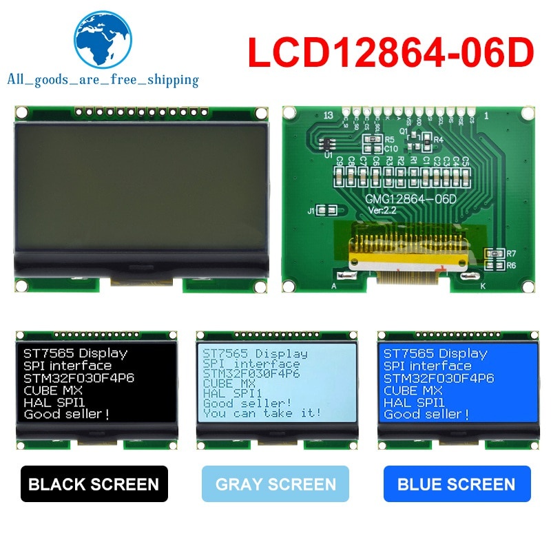 TZT Lcd12864 12864-06D, 12864, LCD Module, COG, With Chinese Font, Dot Matrix Screen, SPI ...