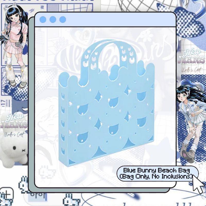 NewJeans Blue Bunny Beach Bag (BAG ONLY, NO INCLUSIONS) | Shopee ...