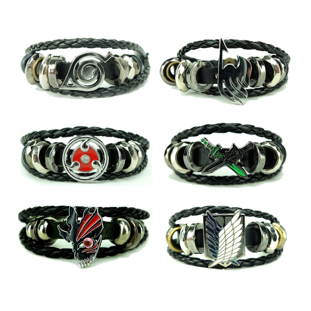 Anime Leather Bracelets (Naruto, Fairy Tail, Death Note, SAO, Bleach ...