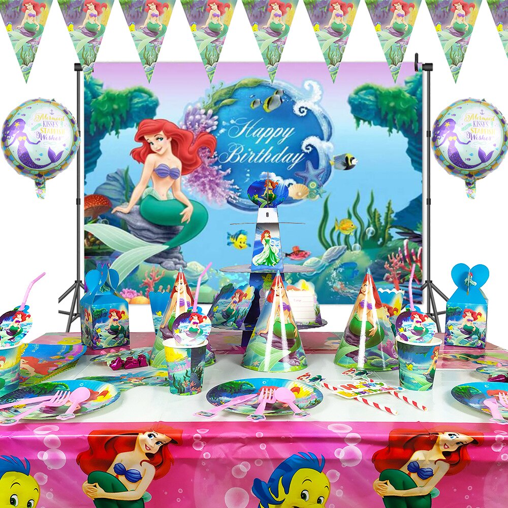 The Little Mermaid Princess Theme Children Birthday Party Supplies ...