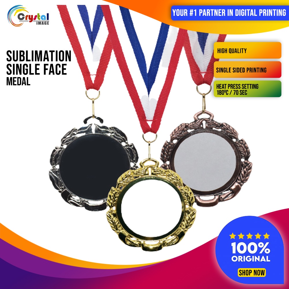Sublimation Medal Single Face Printable Blank Medal Gold / Silver ...