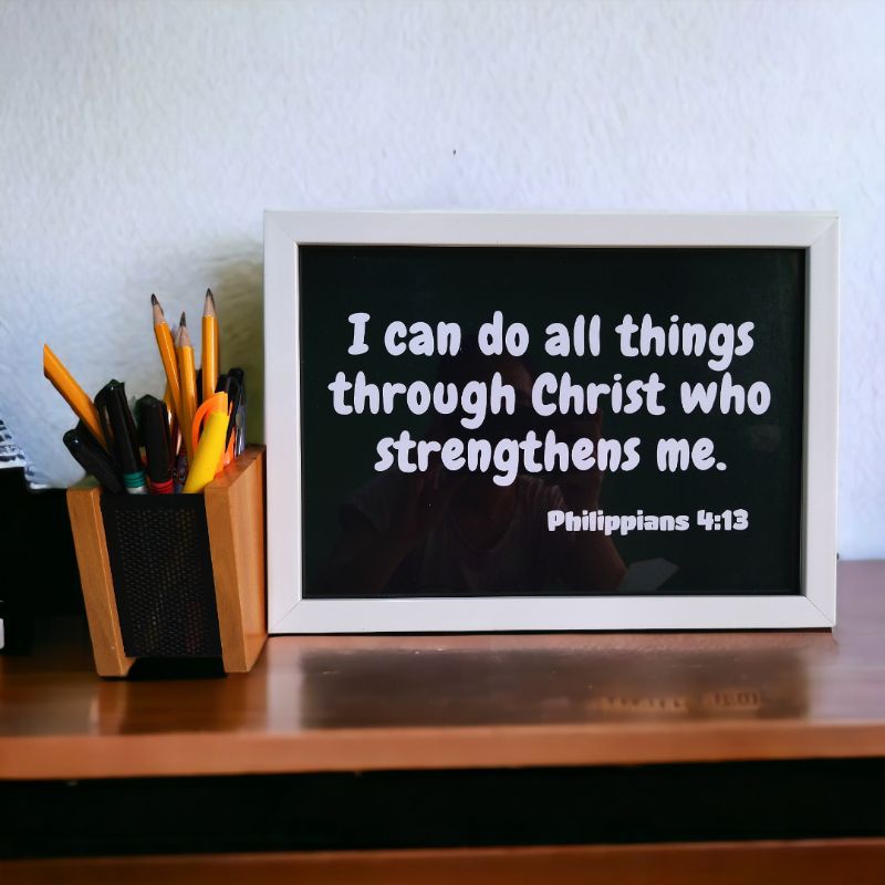 HOME WALL DECOR | BIBLE VERSE | GLASS PHOTO FRAME | A4 SIZE | Shopee ...