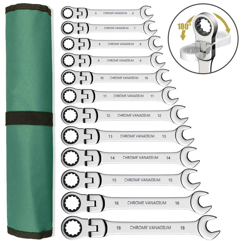 Combination Ratchet Wrench, with Flexible Head, Dual-purpose Ratchet ...