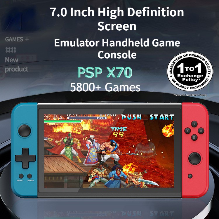 [READY STOCK] NEW MODEL PSP X70 Handheld Game Cons 7.0 inch 6000 Games ...