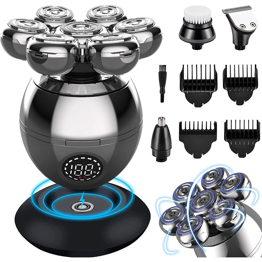 Electric Shaver 7D Floating Cutter Head Base Charging Portable Men ...