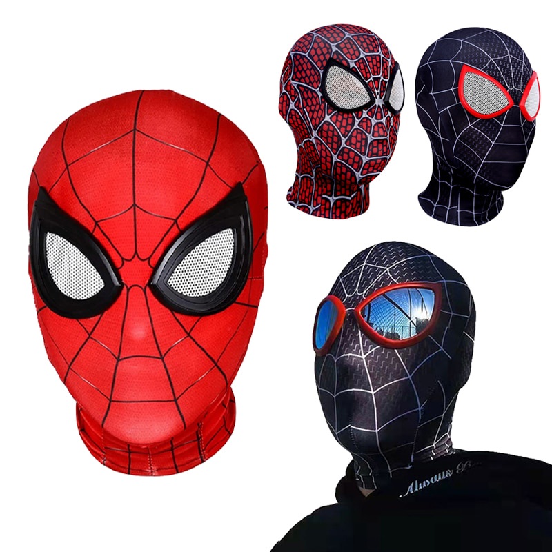 Spiderman Mask Superhero Miles Morales Peter Parker Spider Man Cosplay ...