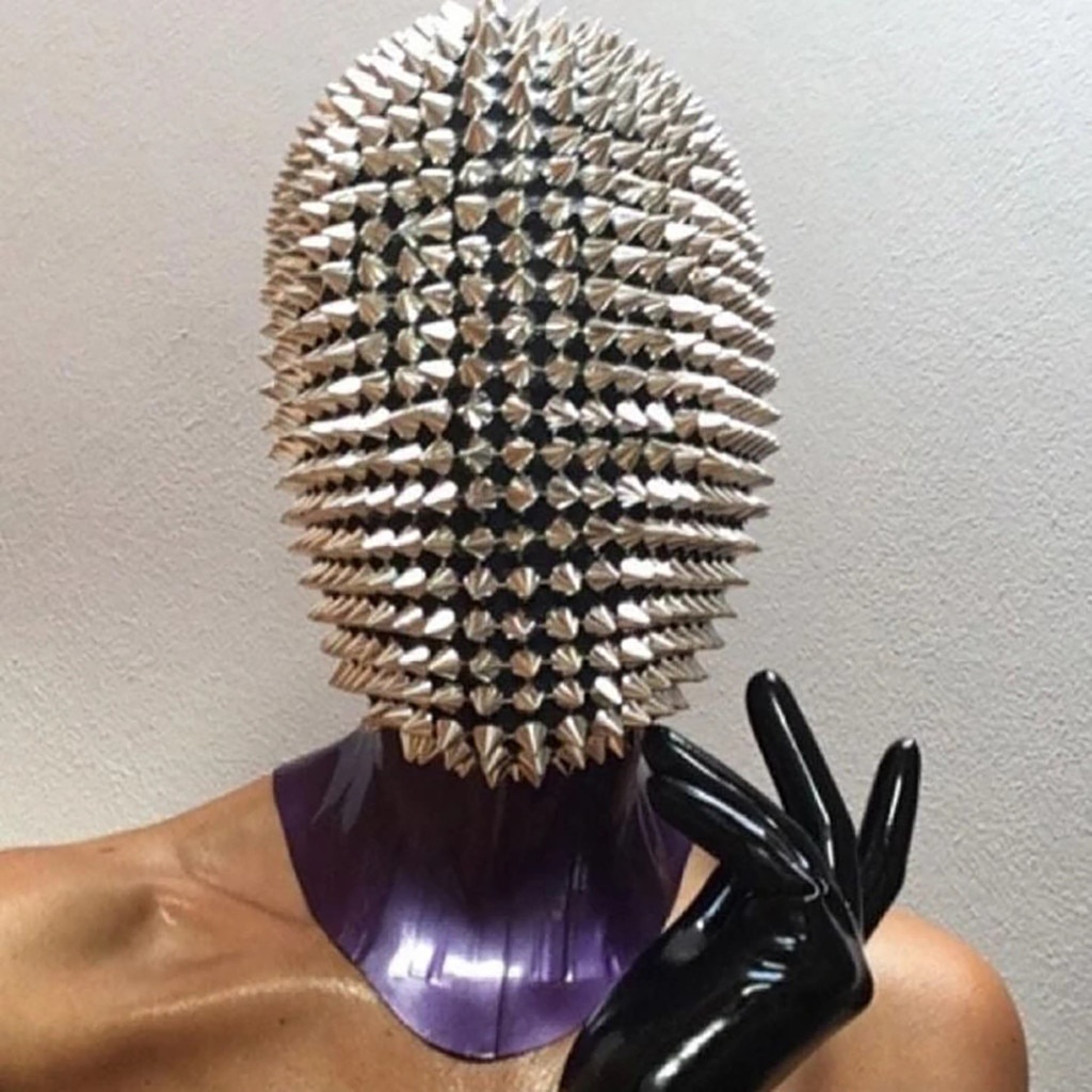 Funny Mask Studded Spikes Full Face Jewel Margiela Face Cover Holiday Halloween Horror Mascaras ...