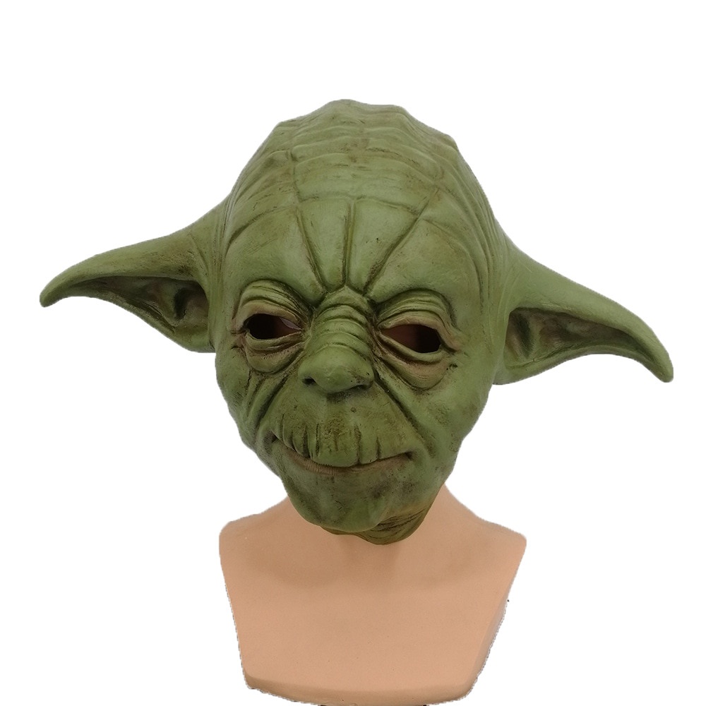 Star Wars Master Yoda Mask Cosplay Costume Latex Helmet Halloween Party ...