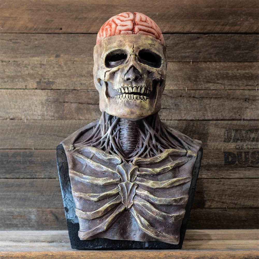 Halloween Full Head Skull Mask With Brain Horror Skeleton Masks Scary ...