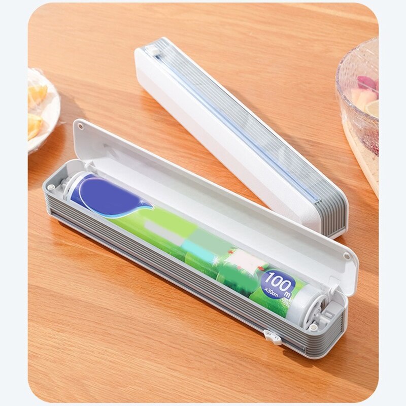 Plastic Cling Wrap Refillable Plastic Wrap Dispenser with Slider Cutter ...