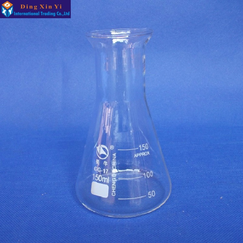 1PC Glass lab conical flask Erlenmeyer Flask 150ml Laboratory use glass ...
