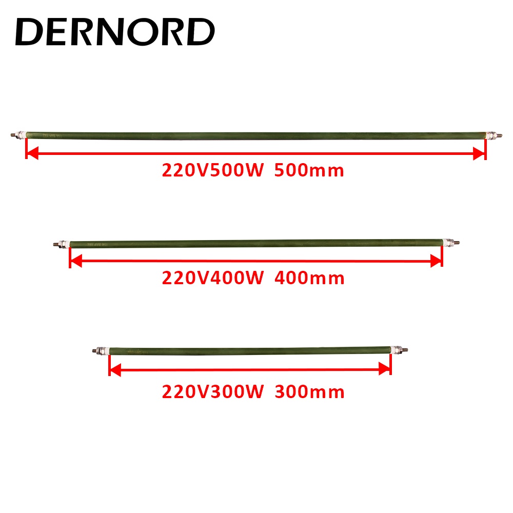 DERNORD 220V Electric Straight Heating Element SUS304 Oven Pipe Heater 300w 400w 500w Tubular ...