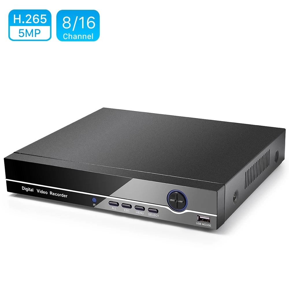 BESDER H.265 16CH 5MP/1080P CCTV NVR 8 Channel 4MP Network Video ...