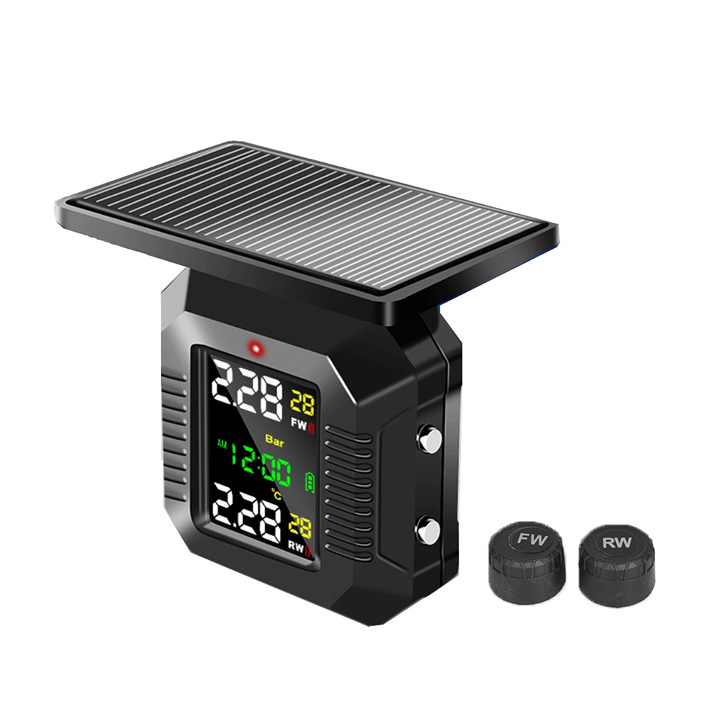 ⊙Solar Digital Motorcycles TPMS Tire Pressure Monitoring System Solar ...