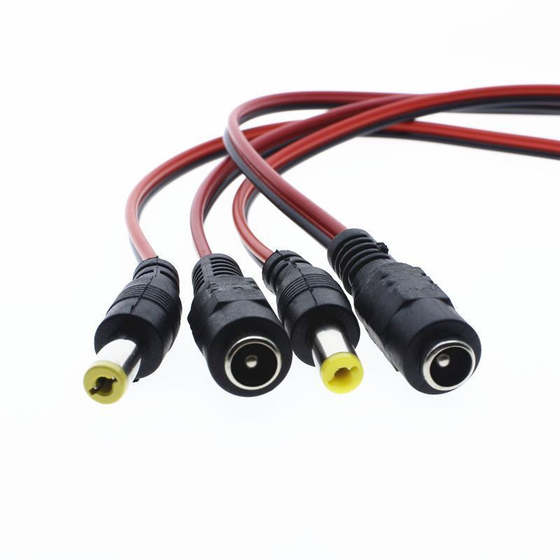 Male Female Head Wire Pure Copper Core Plug Red Black Power Cord Male ...