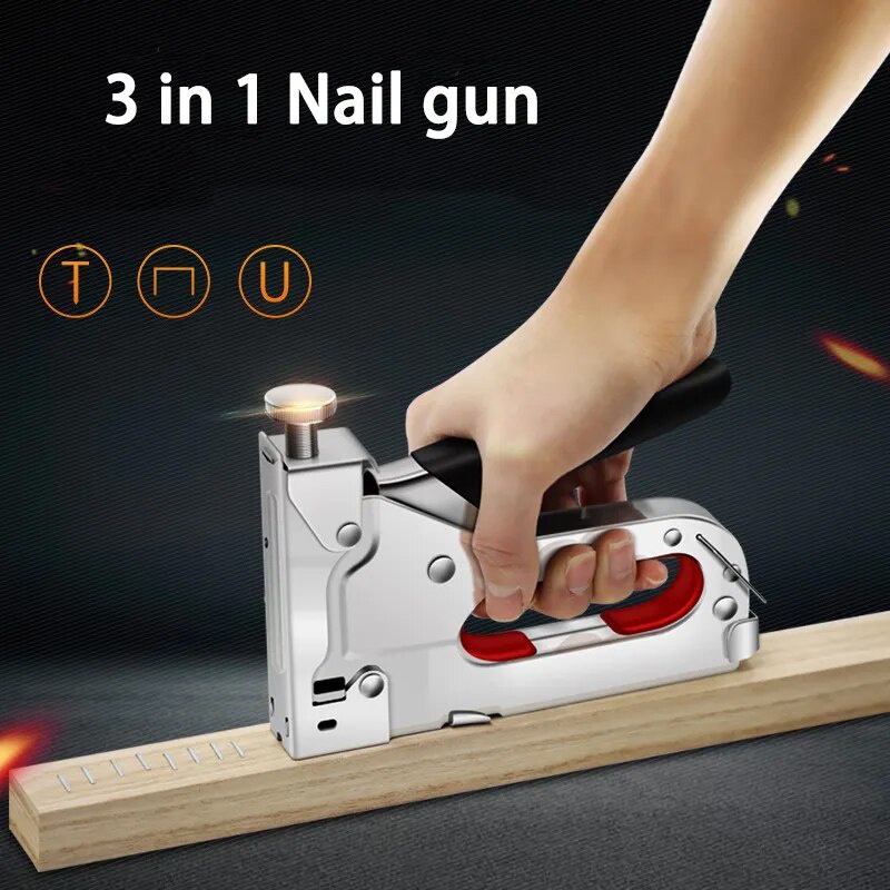 Manual Staple Gun 3 in 1 Stapler Nail Gun Staple Gun Nailer Furniture ...