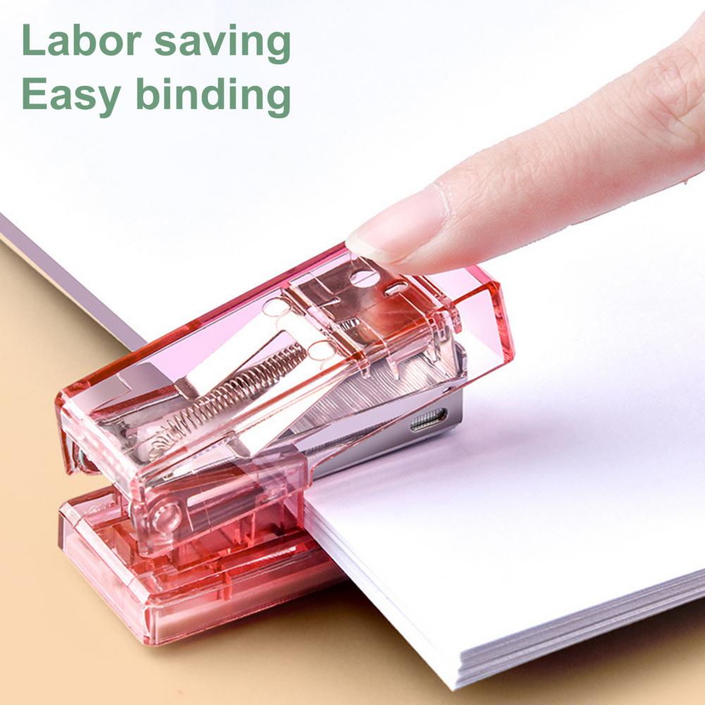Stapler Transparent Labor-saving Flexible Book Order Plastic Mini Size ...