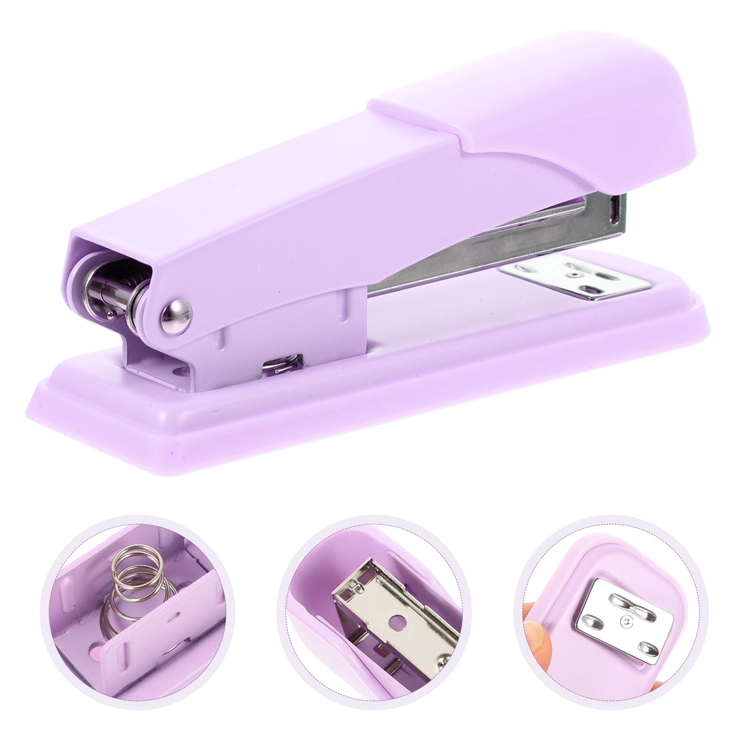 Stapler Staplers Office Heavy Duty Handheld Compact Small Purple Metal ...