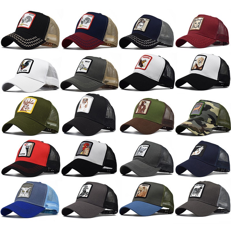 Spring New Animal Embroidery Peaked Cap Outdoor Casual Baseball Cap Men ...