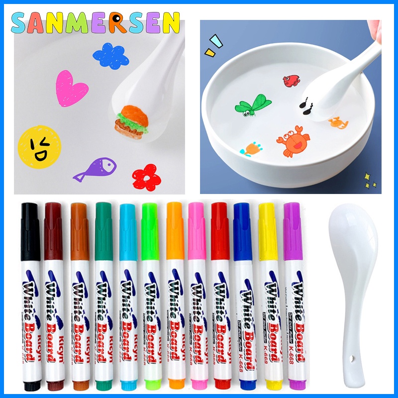 8/12Pcs Magical Water Drawing Pen Color Markers Floating Ink Doodle ...