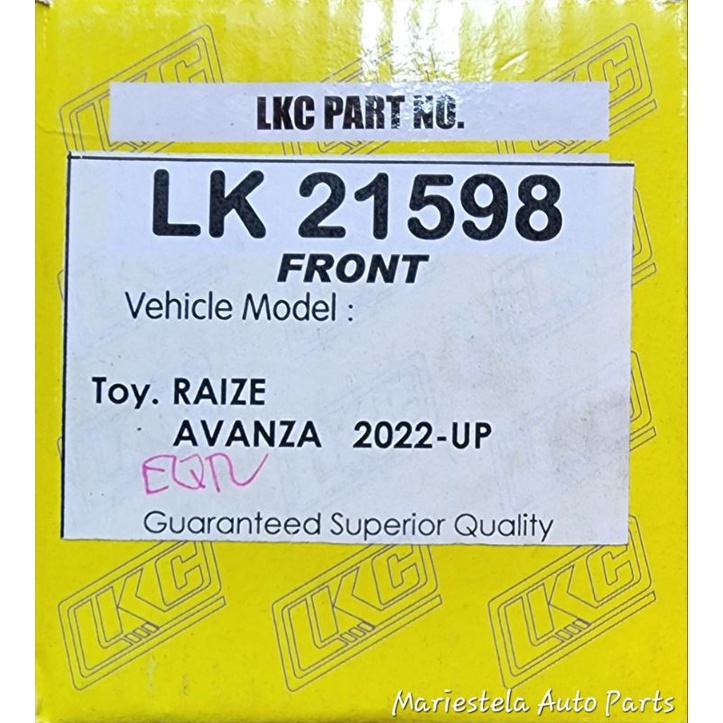 Brake Pad Toyota Avanza / Raize 2022 UP Front ( LKC Brand ) | Shopee ...