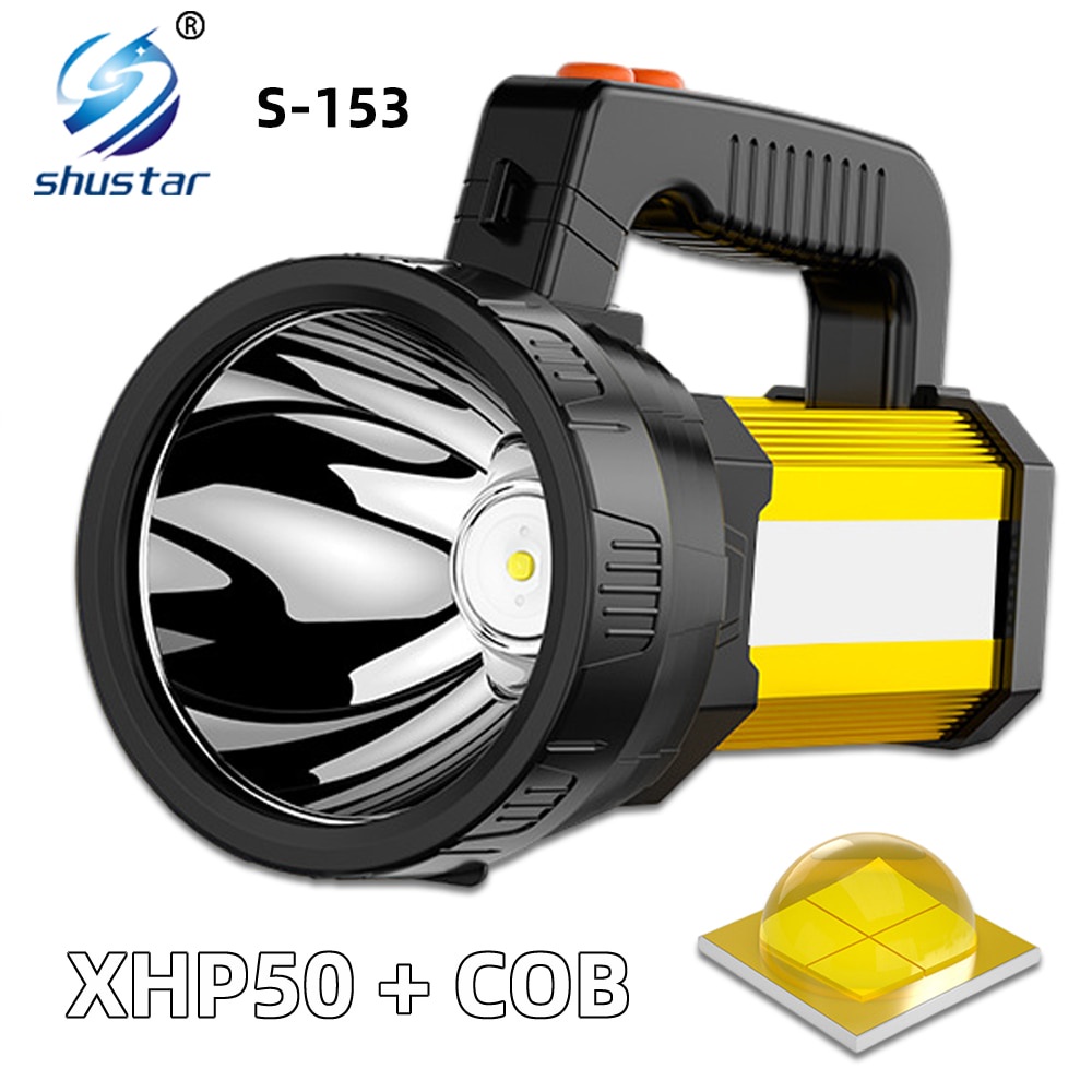 Powerful Spotlight Searchlight Flashlight Large Capacity Lithium ...