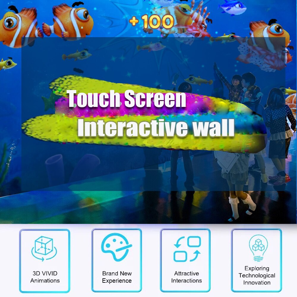 16:9 400 Inch Projector Screen 3D Interactive Wall Floor Projection ...