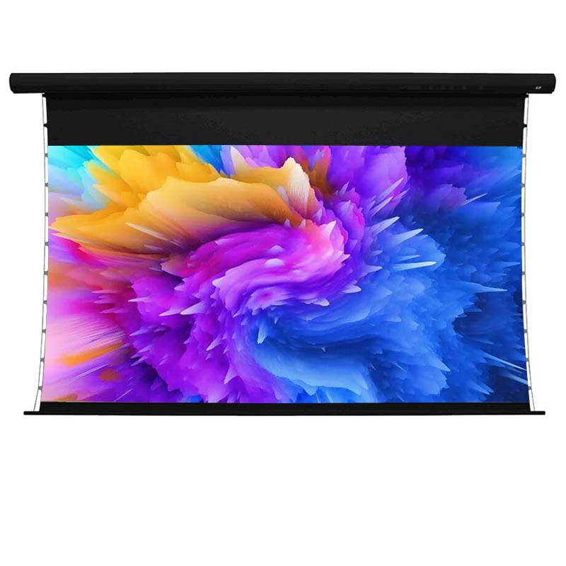 100 inch Slimline motorized tension Pull Down projection screen normal ...