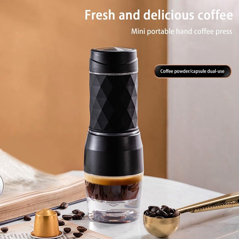 Espresso Coffee Maker Hand Press Capsule Ground Coffee Brewer Portable ...