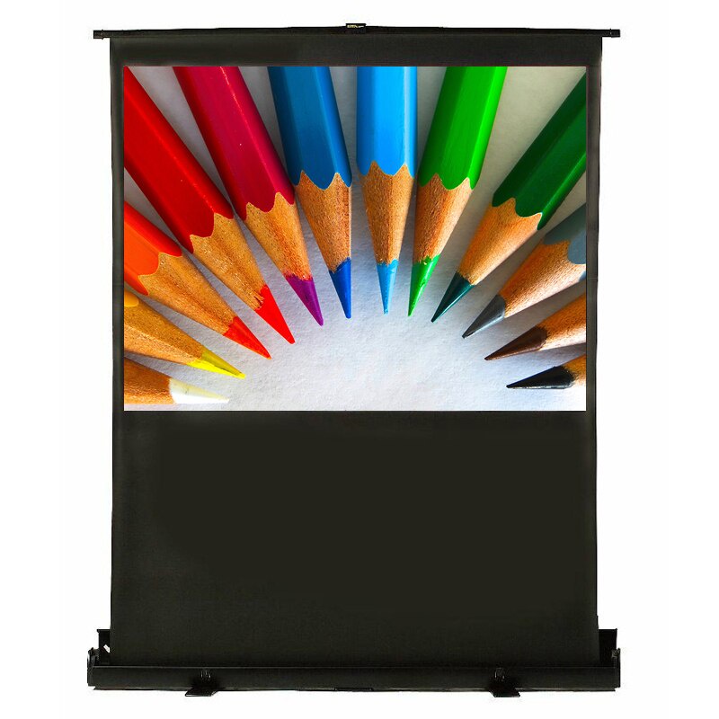 Portable Floor Standing Pull Up Projection Screen 60 - 100 Inches 16:9 ...