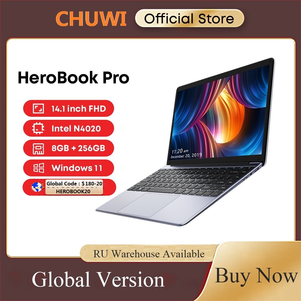 CHUWI HeroBook Pro 14.1" FHD Screen Intel Celeron N4020 Dual Core UHD ...