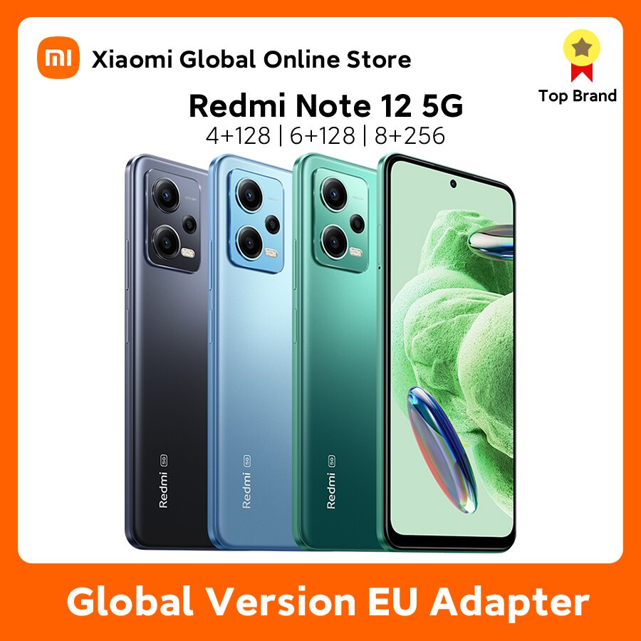 Global Version Xiaomi Redmi Note 12 5G NFC 128GB/256GB 33W Fast Charger ...