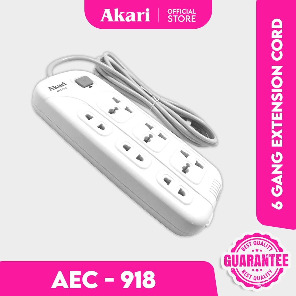Akari (AEC-918) 6 Gang Extension Cord | Shopee Philippines