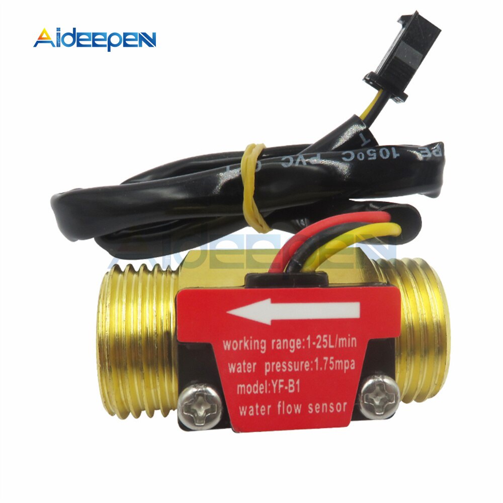 YF-B1 DC5-18V G1/2" Water Flow Sensor Hall Sensor Switch Industrial ...