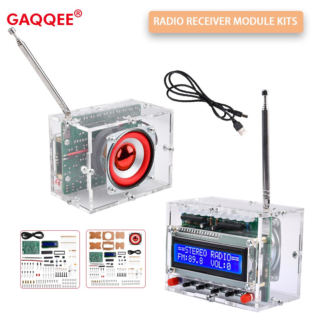 RDA5807 Radio Receiver Module Kit FM Electronic DIY Circuit Parts LED ...