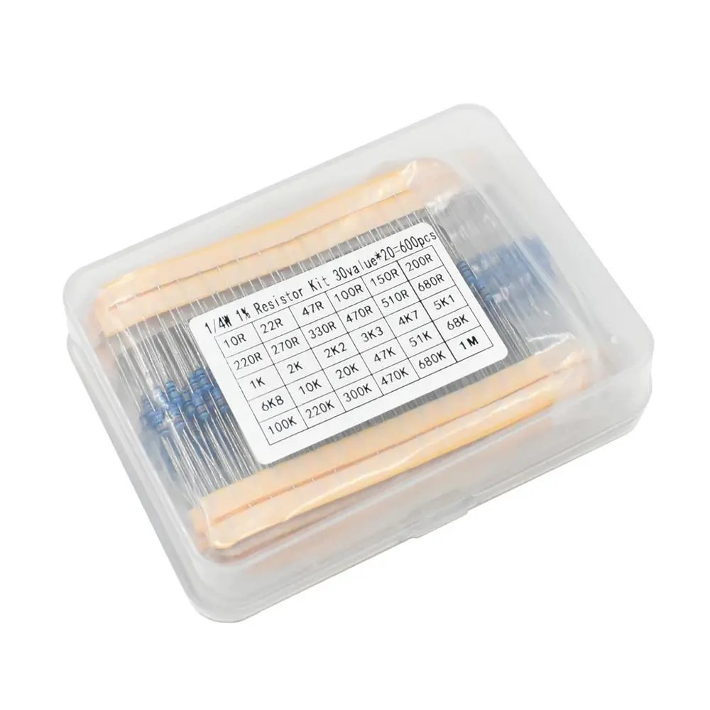 300 600 PCS /Set 1/4W Resistance 1% 30 Kinds Each Value Metal Film ...