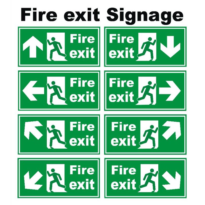 ∏4 x 8 inches Fire Exit signage / green signage / PVC ID material ...