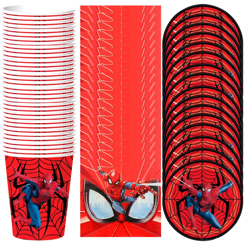 Spider Man Theme Kids Favors Happy Birthday Party Decorations Tableware ...