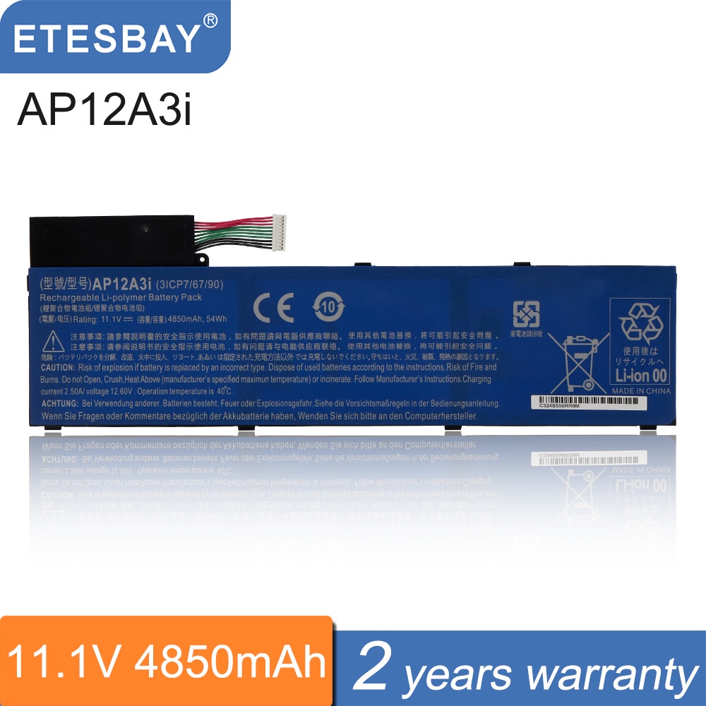 ETESBAY AP12A3I Laptop Battery For Aspire Timeline Ultra M3 M5 M3-581TG ...