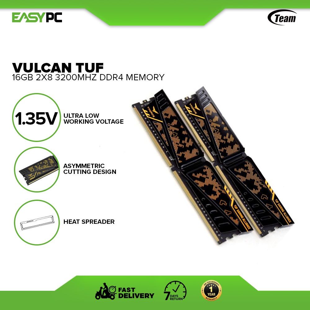 Teamgroup Elite Vulcan TUF 16gb 2x8 Memory 3200mhz Ddr4, Best Seller ...