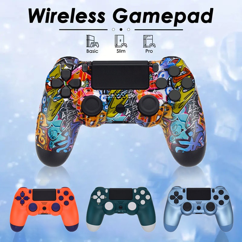 Wireless Controller BT Gamepad 6-Axis Gyroscope Dual Vibration PC Joystick For PS4 PS3 With ...