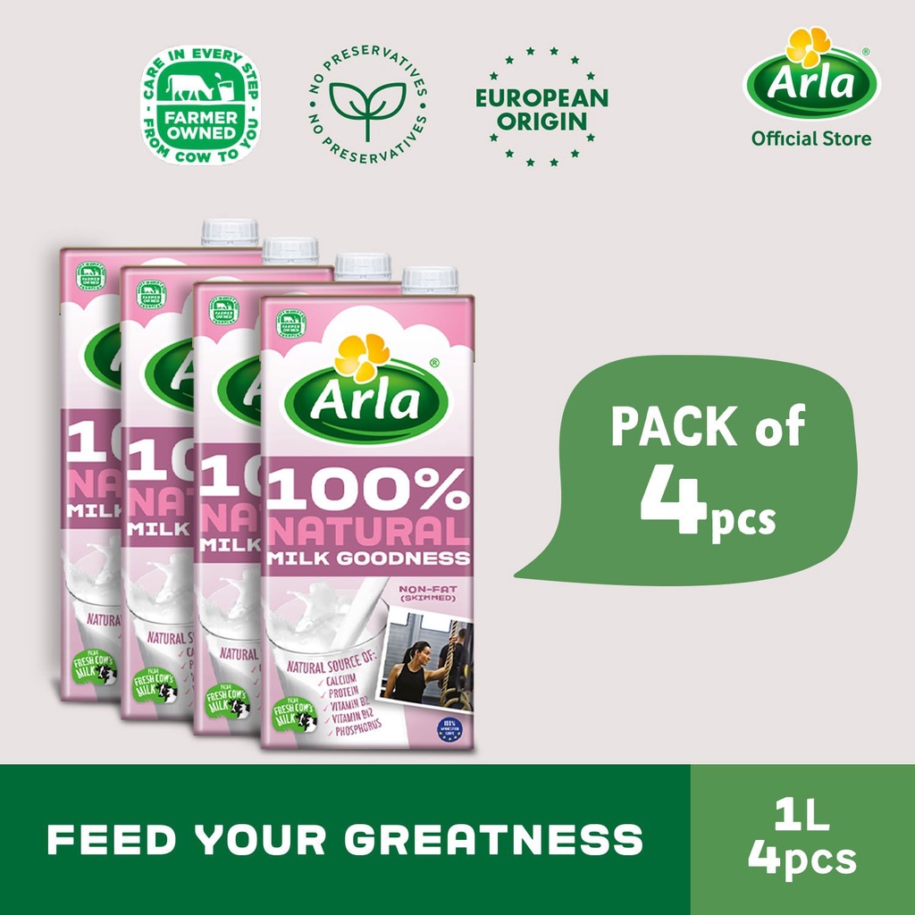 Arla Skimmed Milk 1L 4-Pack | Shopee Philippines