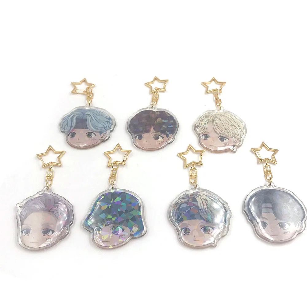 [Custom] Rainbow Acrylic Keychain Stand Custom Laser Pendant Creative ...