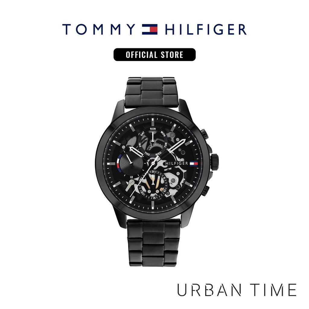 Tommy Hilfiger Henry Black Stainless Steel Mesh Bracelet Multifunction ...