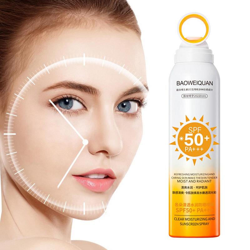 SPF50+ Face Sunscreen Lotion Spray UV Protection Sunblock Cream Water ...